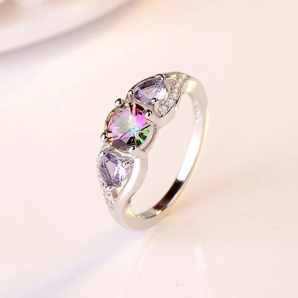 Jewelry | New 925 Sterling Silver Colorful Ring | Poshmark